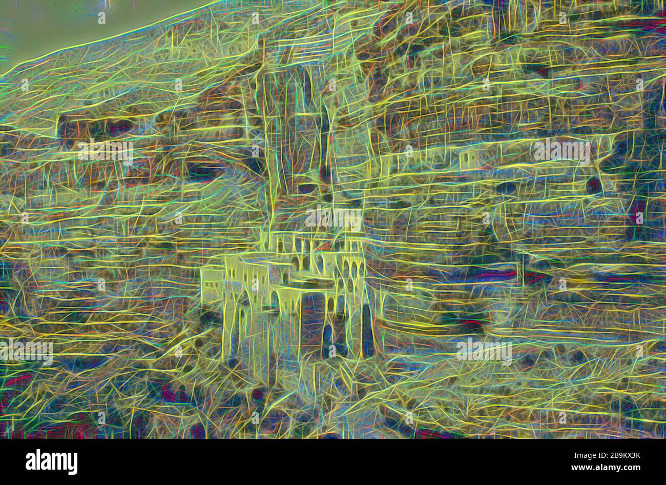 Jericho and Dead Sea area and River Jordan. St. George's Convent in ...