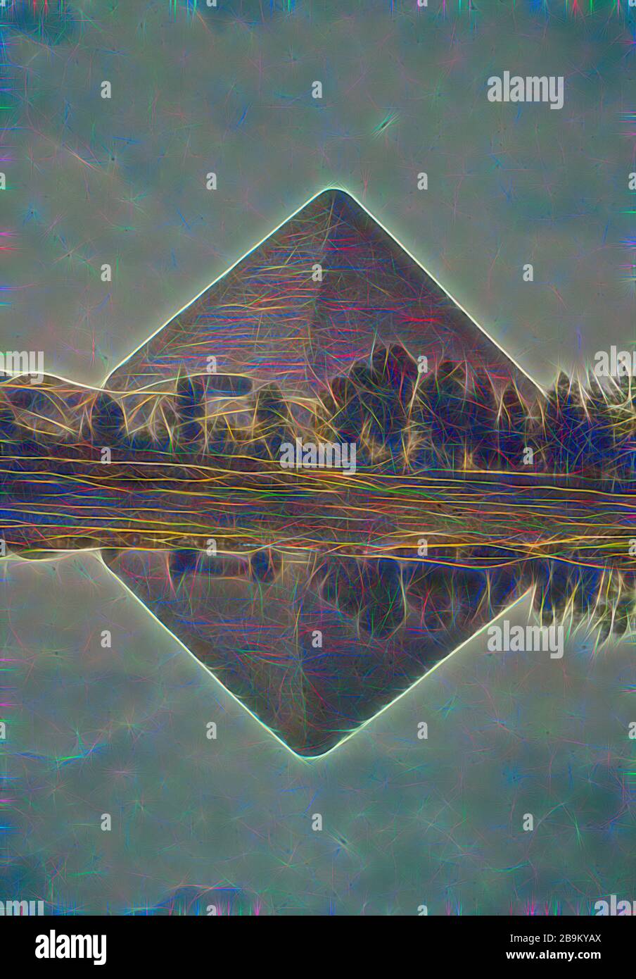 Egypt. Pyramids. Great Pyramid of Cheops vividly reflected in Nile ...