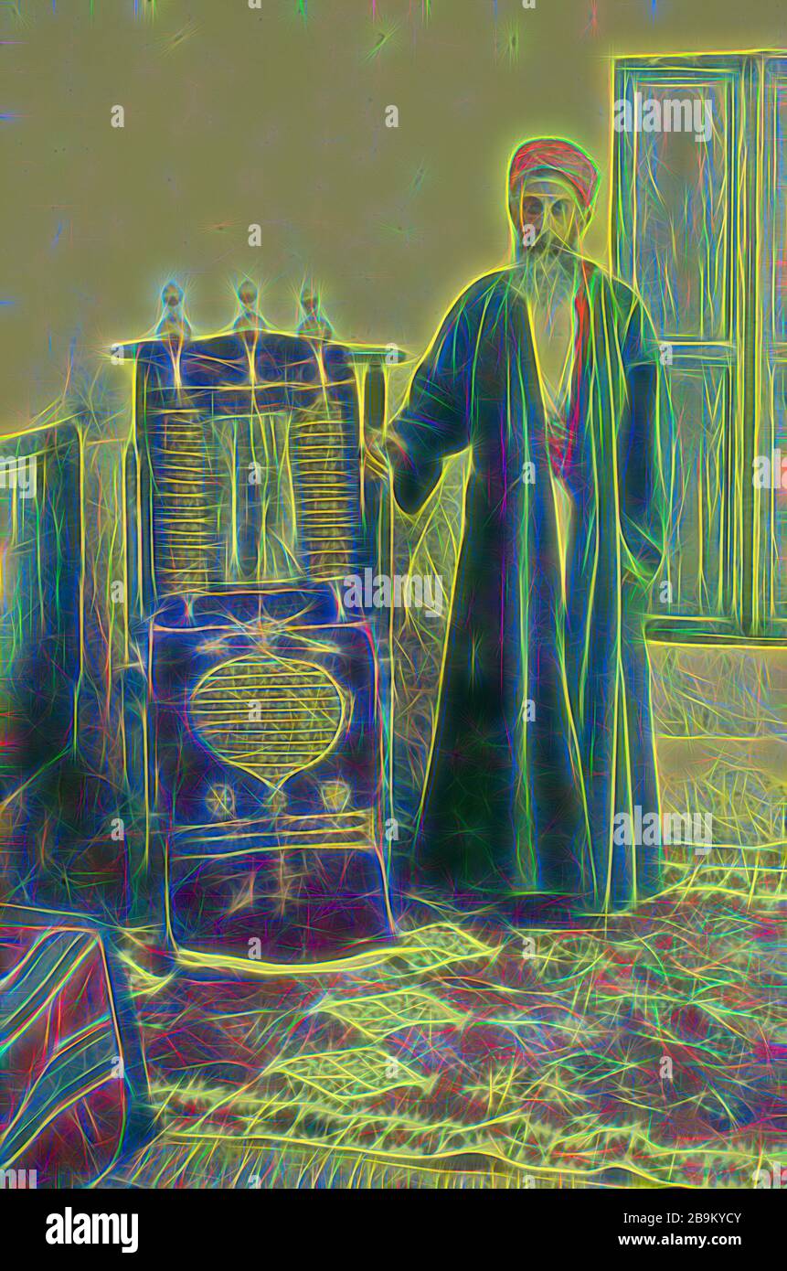 Samaritan High Priest and ancient scroll. 1950, Middle East Stock Photo ...