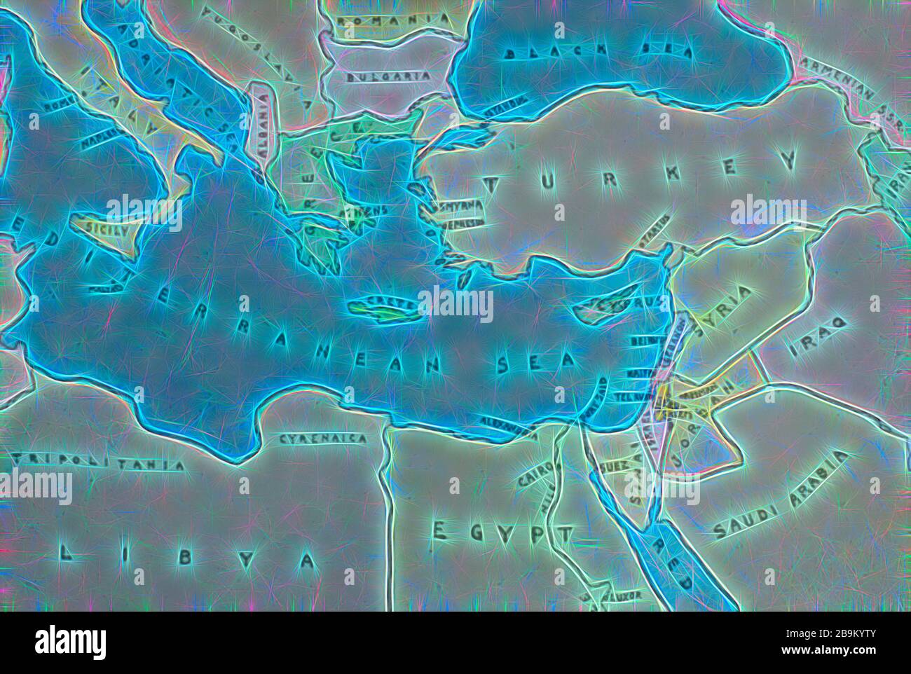 Models and maps. Map of eastern Mediterranean and surrounding countries ...