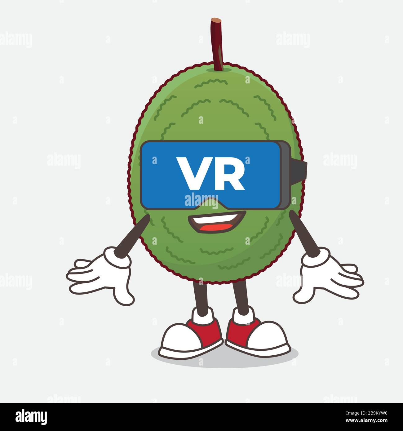 Green Jackfruit Mascot Character Vector Illustration Stock Vector Image ...