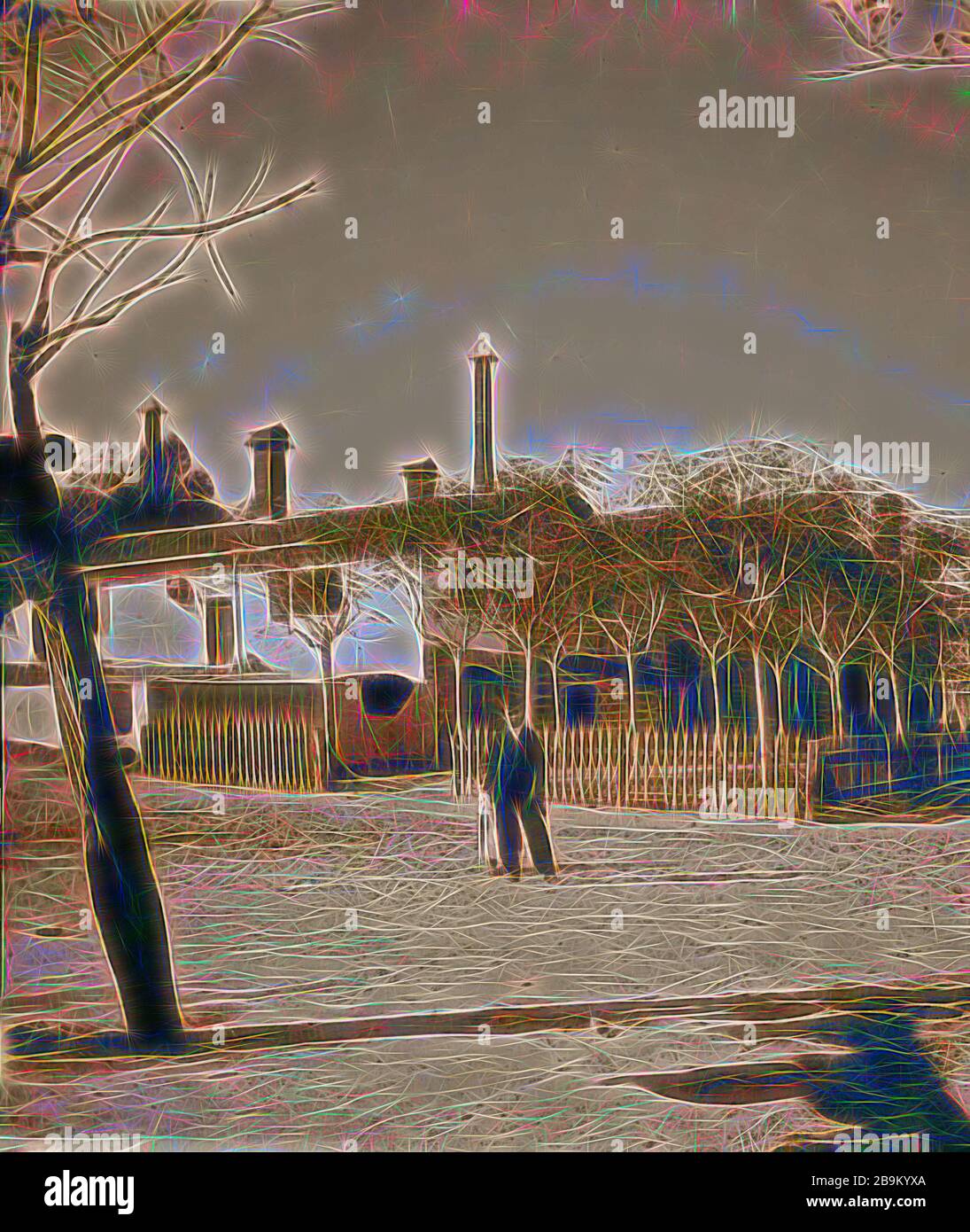 Mikweh. Boy and shy girl in front of building American Colony ...