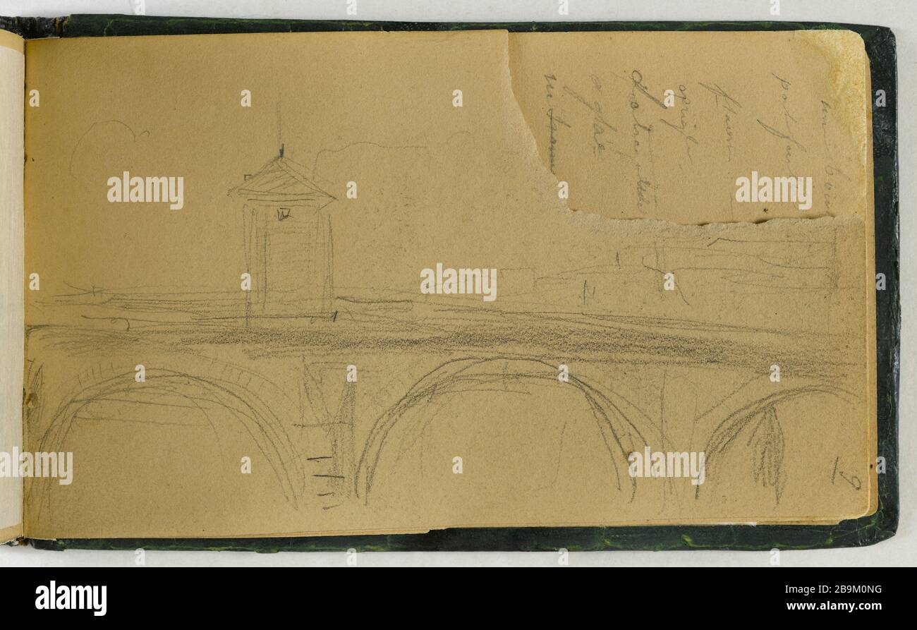 Sketchbook: sketch of a bridge, page 9 Camille-Jean-Baptiste Corot ...