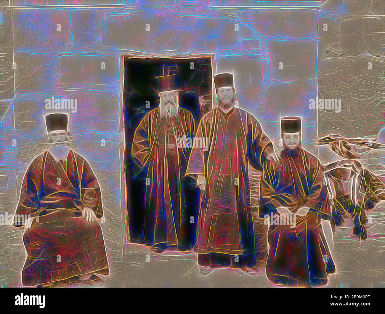 Sinai. Greek monks at the modern entrance [Monastery of St. Catherine ...