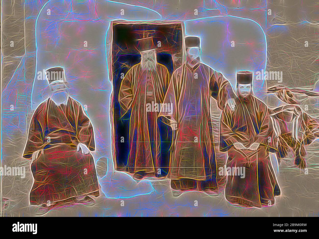 Sinai. Greek monks at the modern entrance [Monastery of St. Catherine ...