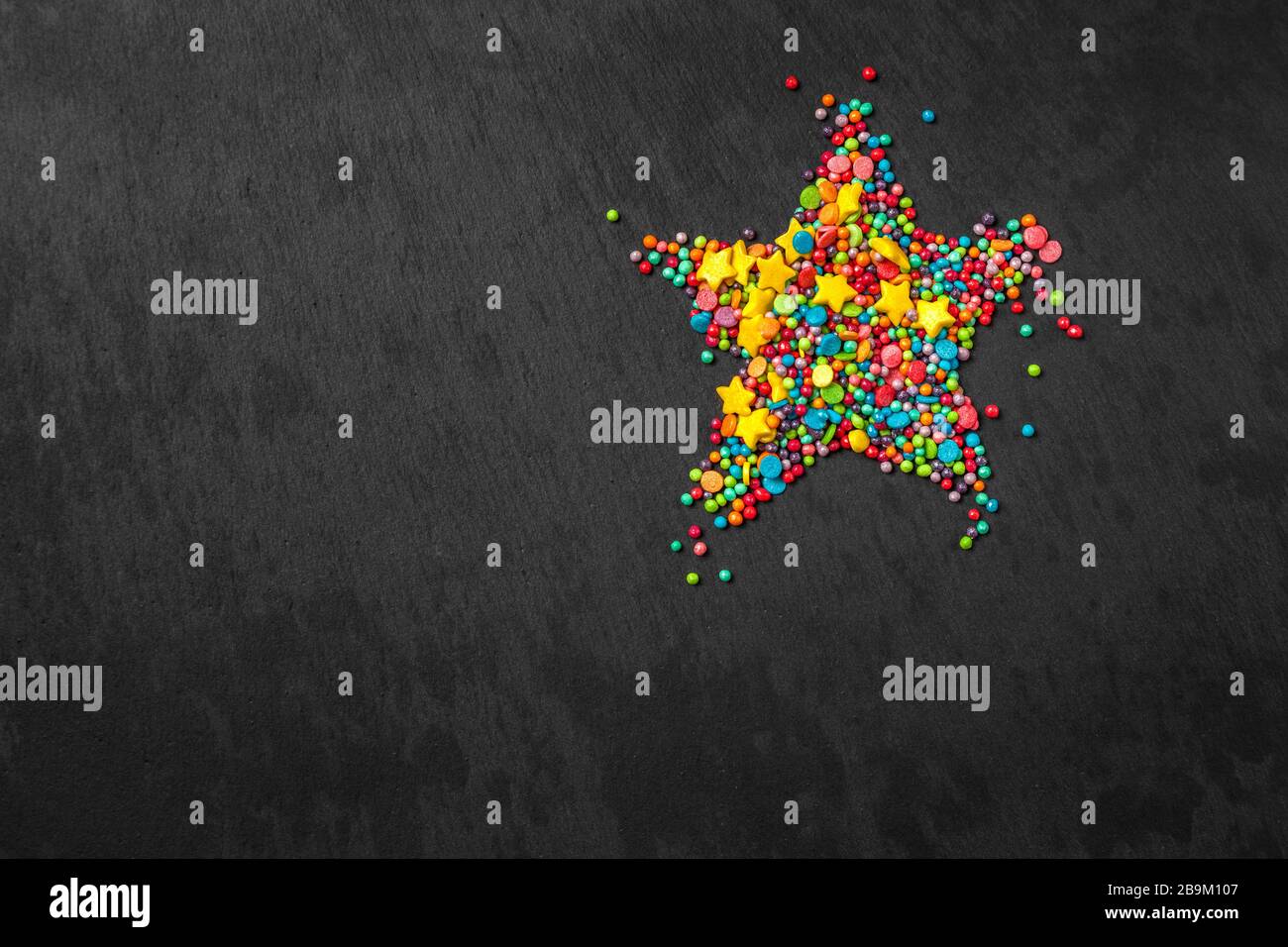 Sprinkle star shape background. Sprinkle in the form of stripes, balls ...