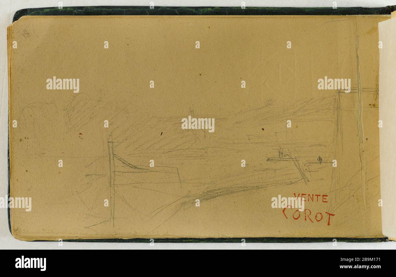 BOOK OF THE DRAWINGS OF DRAWING: LANDSCAPE AND STAMP RED SALE COROT ...