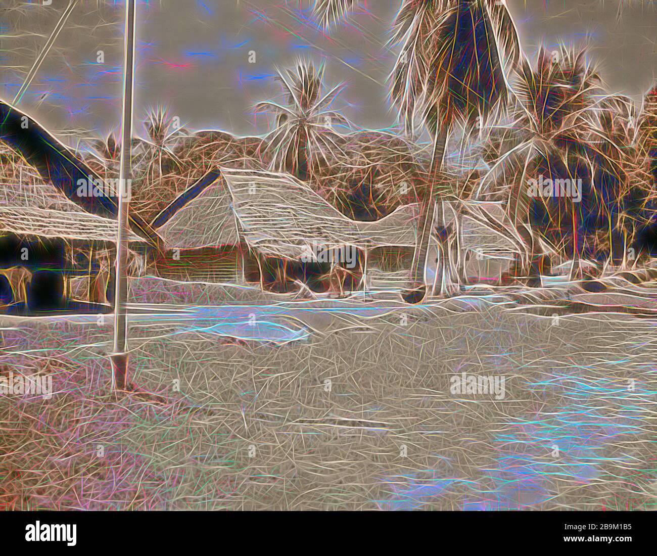 Zanzibar. Native huts among the palms. 1936, Zanzibar, Tanzania Stock ...