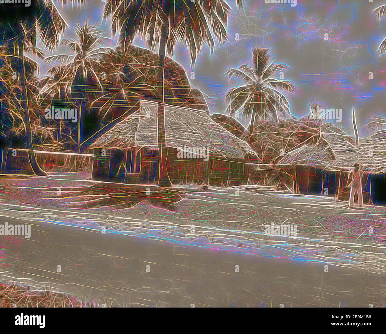 Zanzibar. Native huts among the palms. 1936, Zanzibar, Tanzania Stock ...