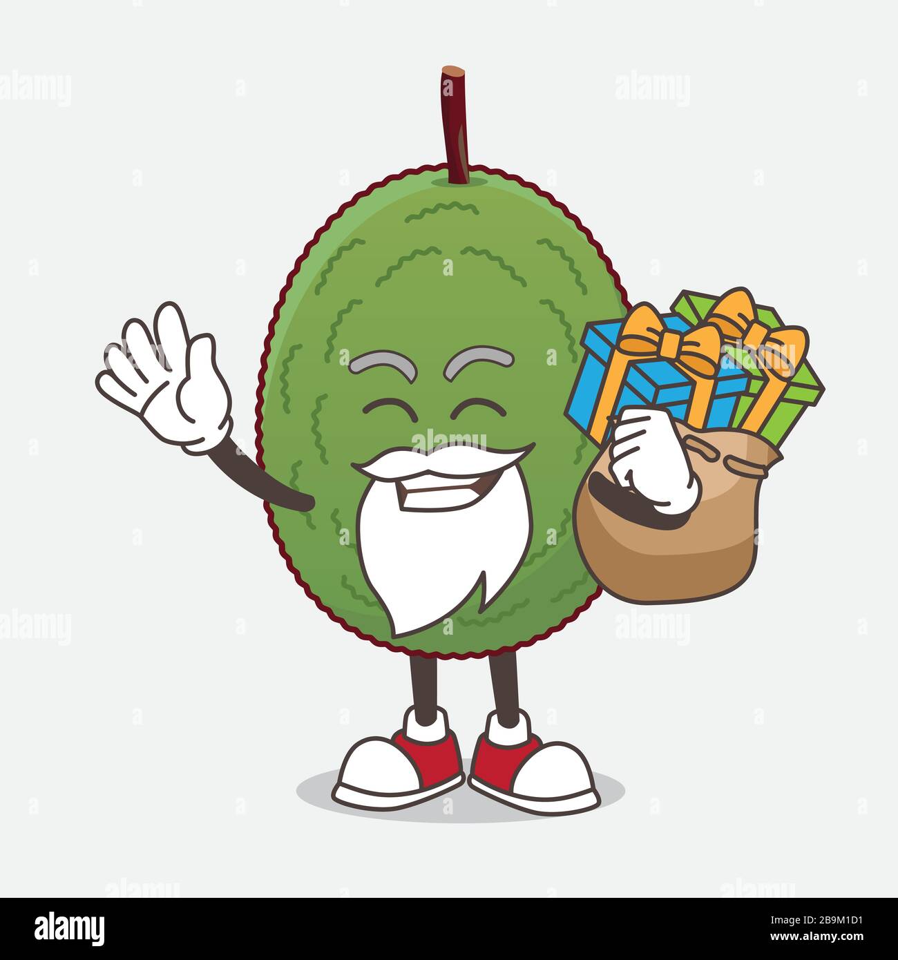 Green Jackfruit Mascot Character Vector Illustration Stock Vector Image ...