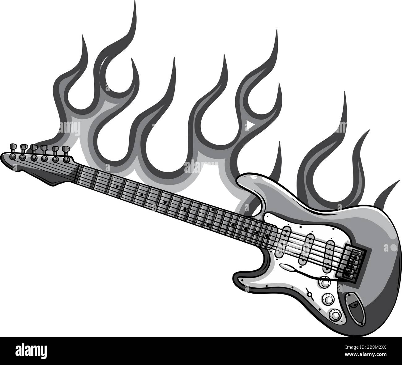 Electric guitar fretboard neck Stock Vector Images - Alamy