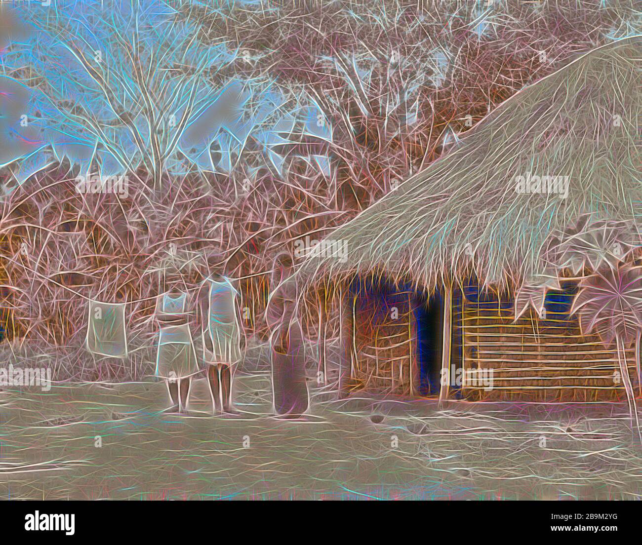 Uganda. From Hoima to Fort Portal. Hut with native young women. 1936 ...