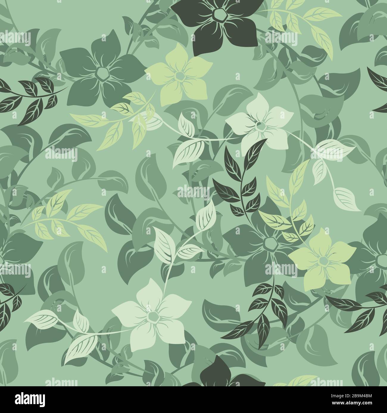Vector spring abstract background flowers seamless pattern Stock Vector ...