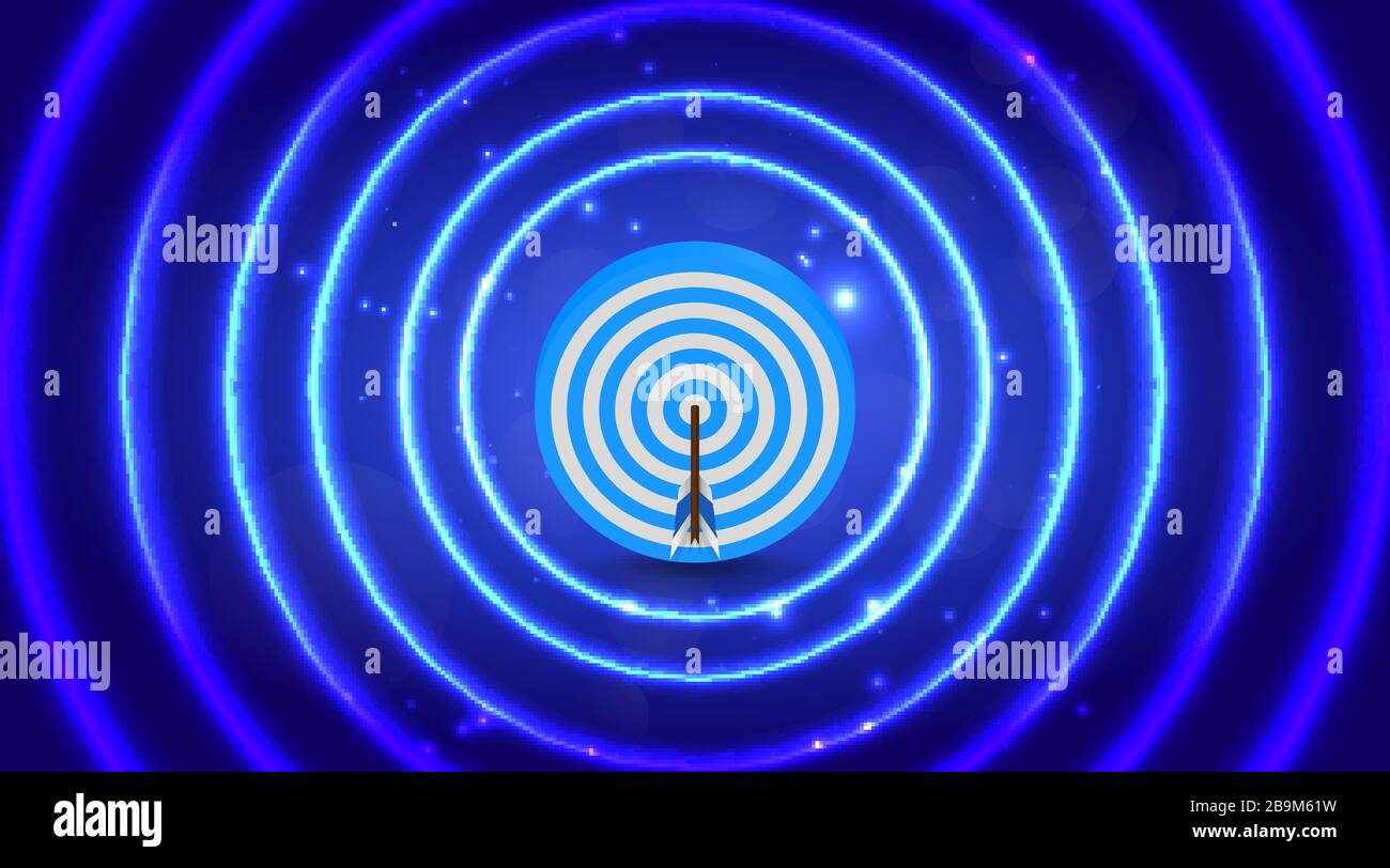 Vector realistic illustration with target financial goal concept ...