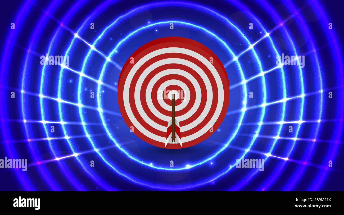 Vector realistic illustration with target financial goal concept ...