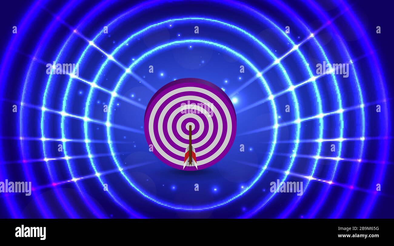 Vector realistic illustration with target financial goal concept ...