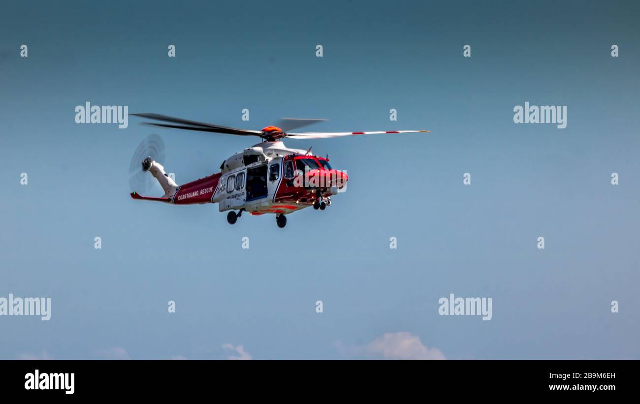 HM Coastguard search-and-rescue (SAR) helicopter Agusta-Westland ...