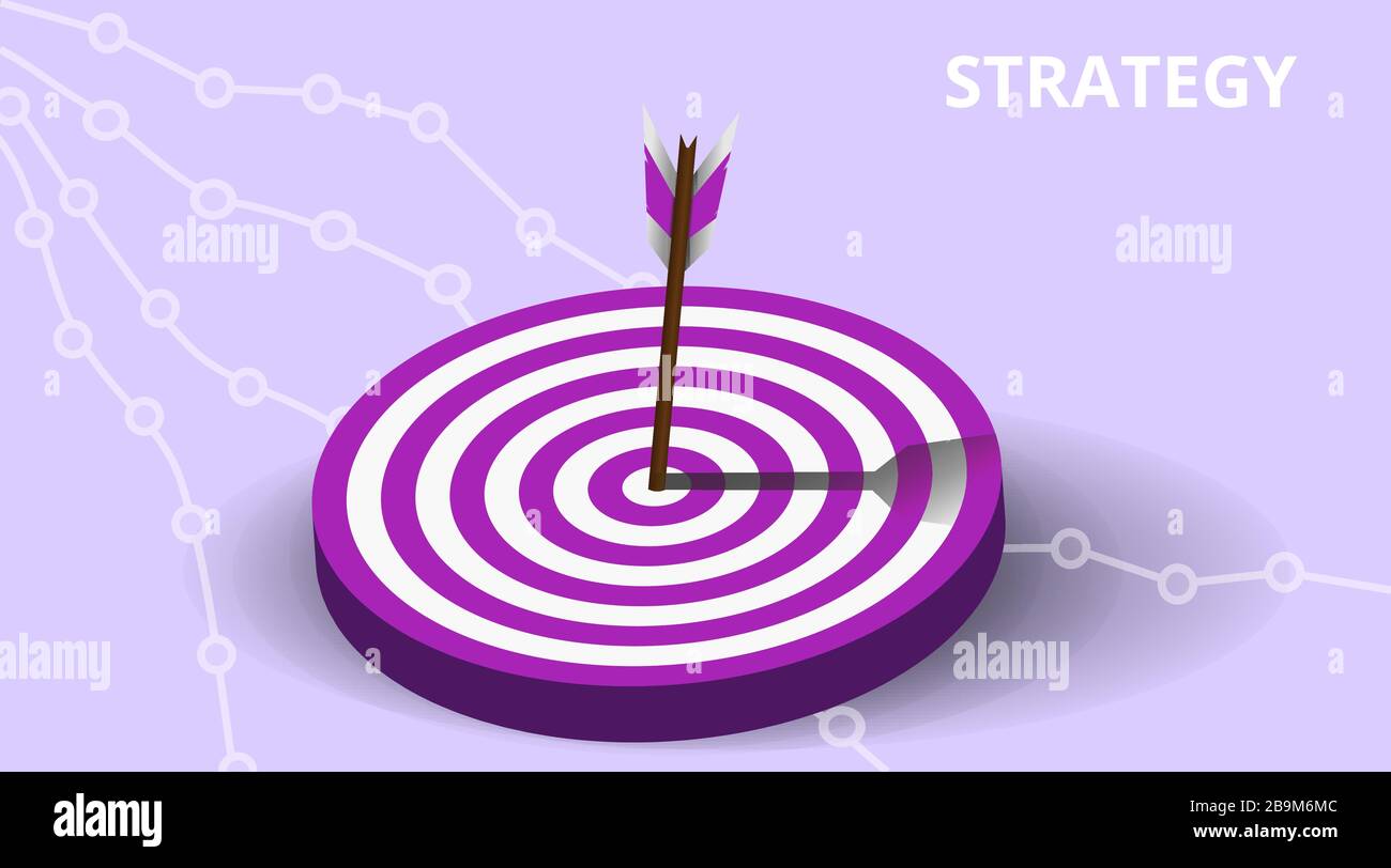 Vector realistic illustration with target financial goal concept ...