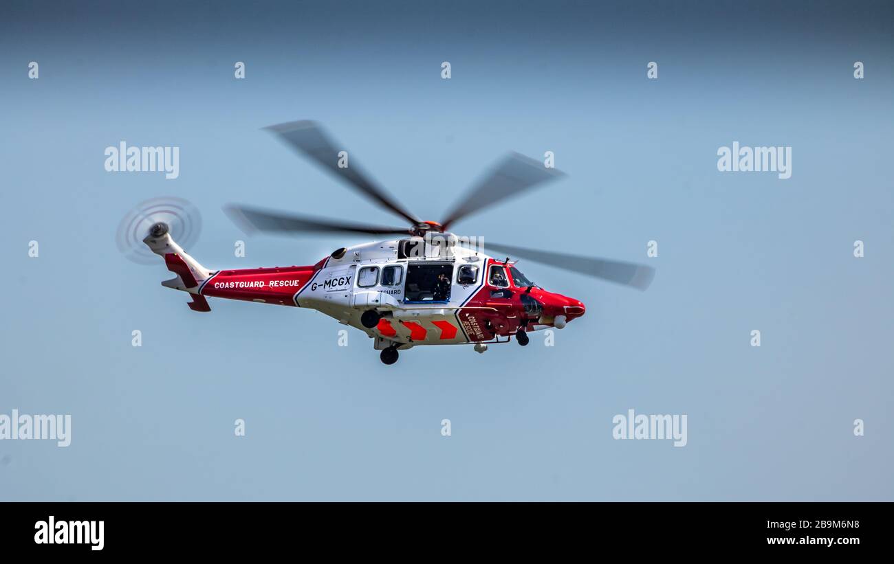 HM Coastguard search-and-rescue (SAR) helicopter Agusta-Westland ...
