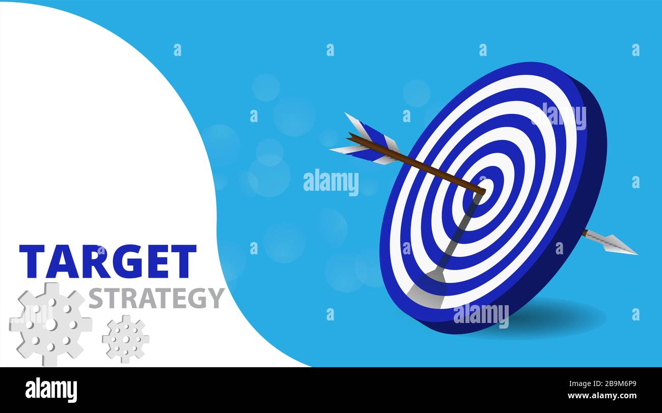 Vector realistic illustration with target financial goal concept ...