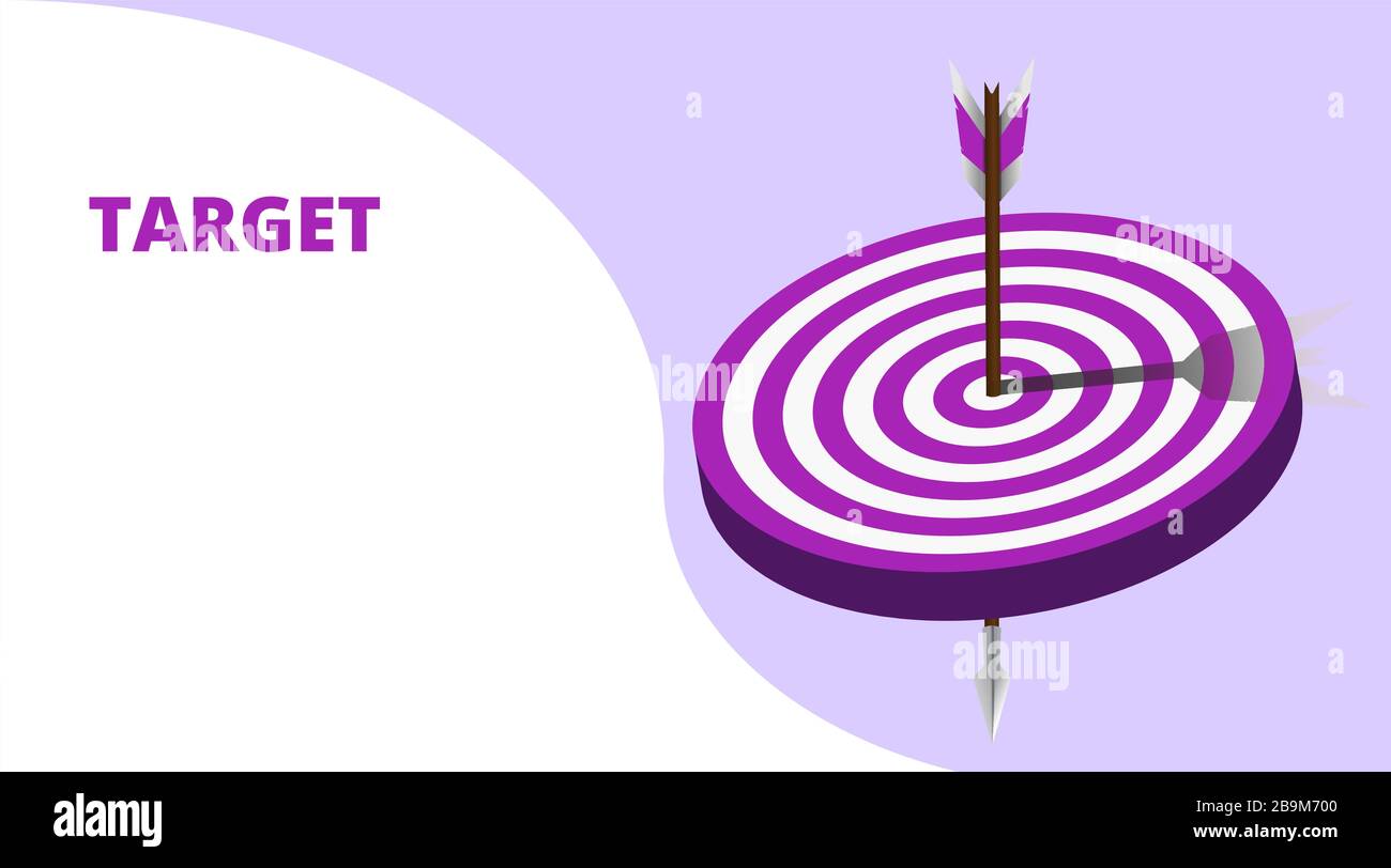 Vector realistic illustration with target financial goal concept ...