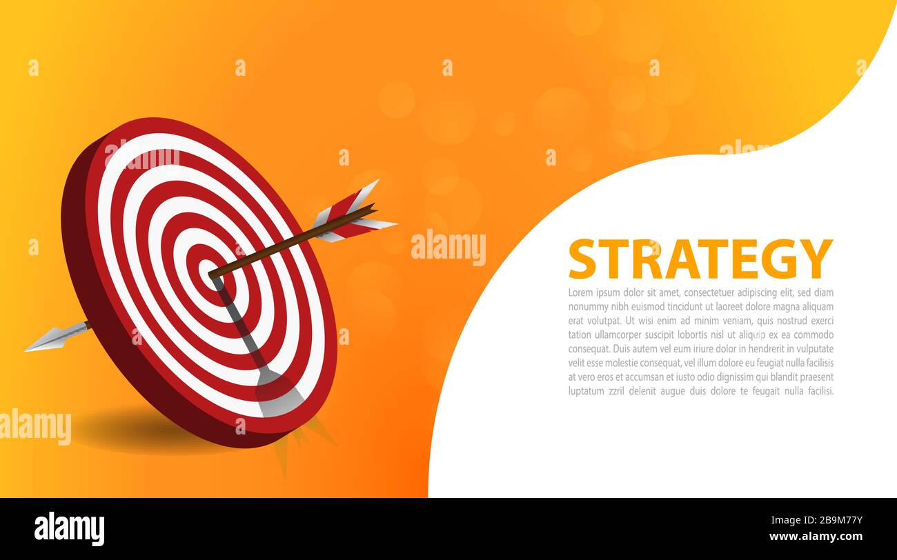 Vector realistic illustration with target financial goal concept ...