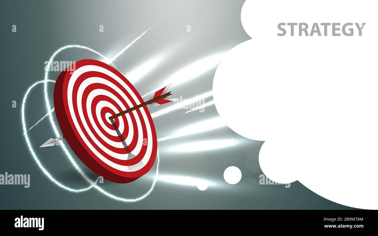 Vector realistic illustration with target financial goal concept ...