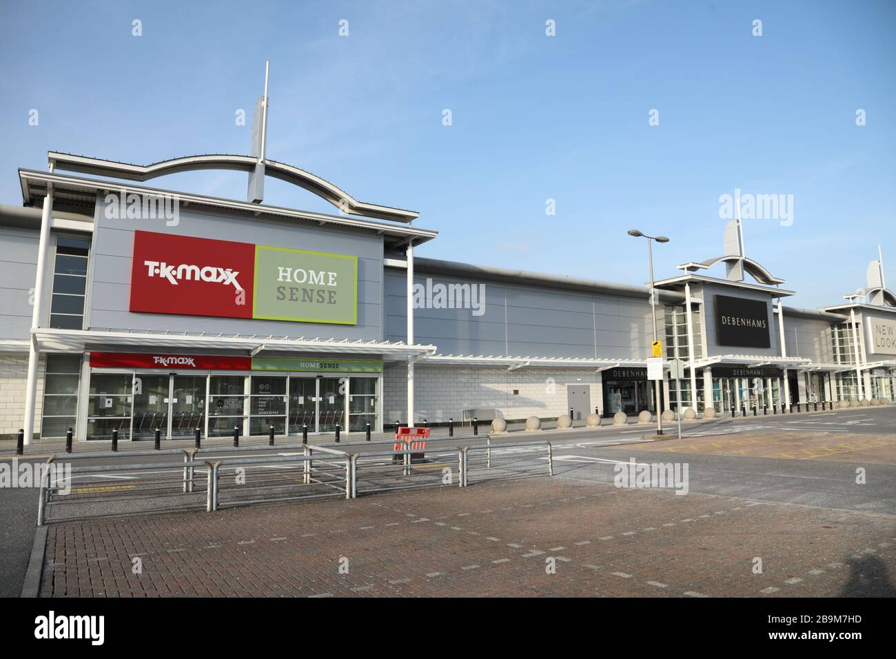 Merthyr Tydfil, South Wales, UK. 24 March 2020. Shops stand closed ...