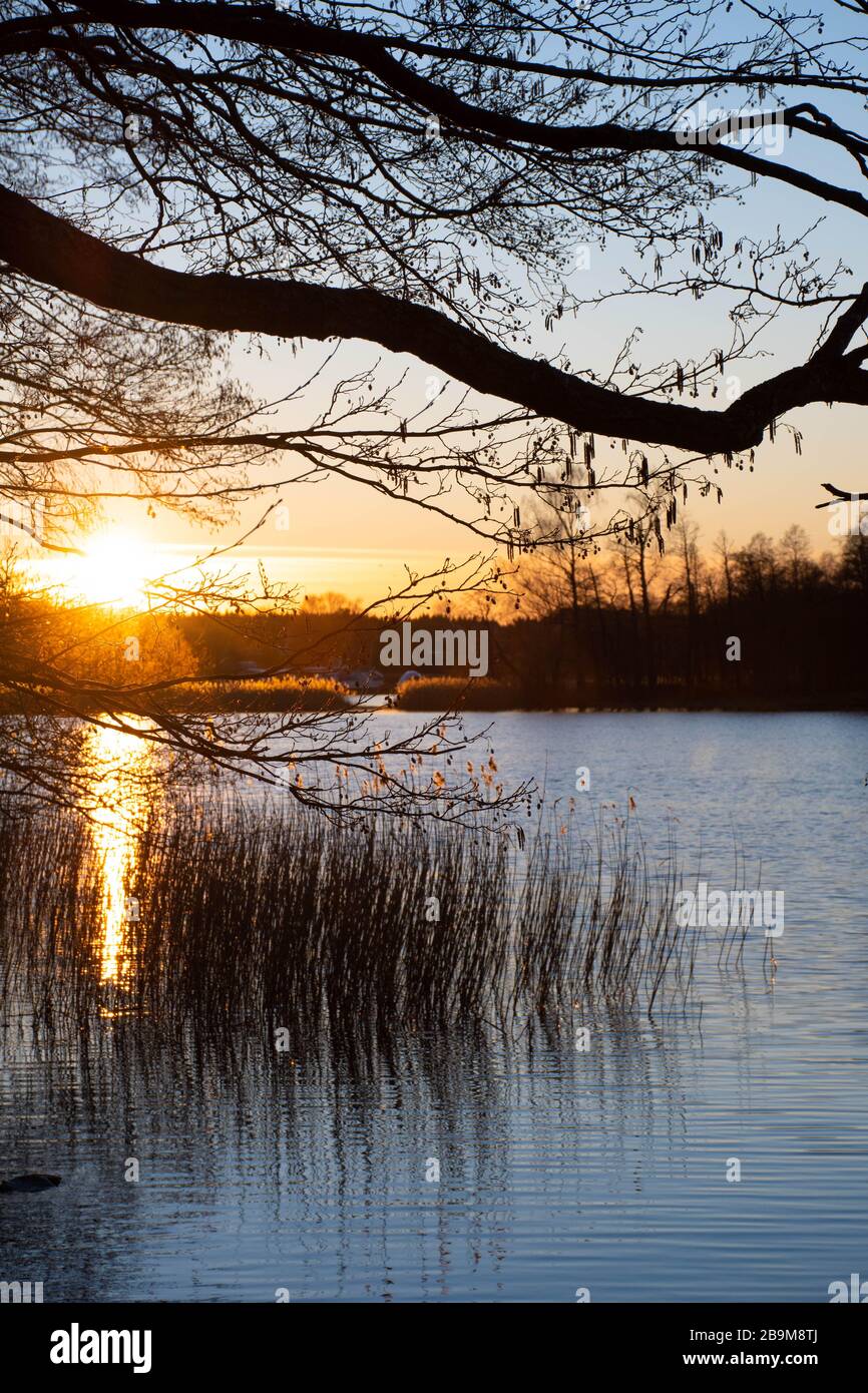 Sunset reflected on the water hi-res stock photography and images - Alamy