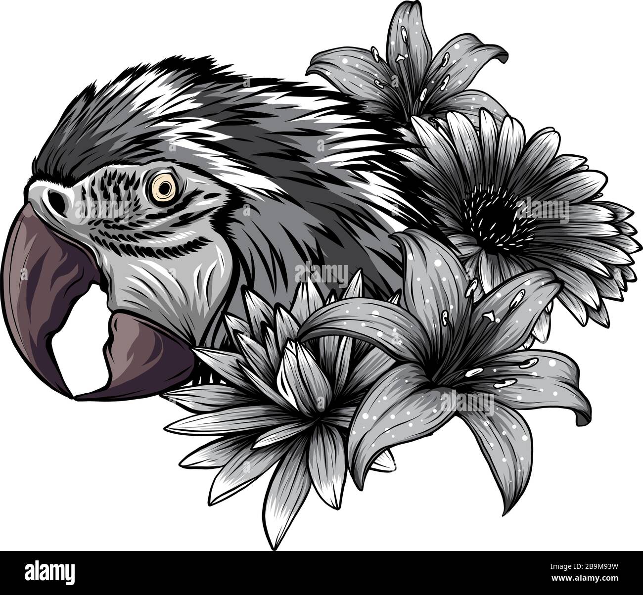 Monochromatic bird painting Stock Vector Images - Alamy