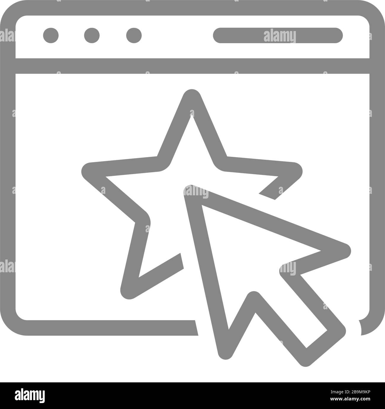 Website with star line icon. Customer email, add to favorites, online ...