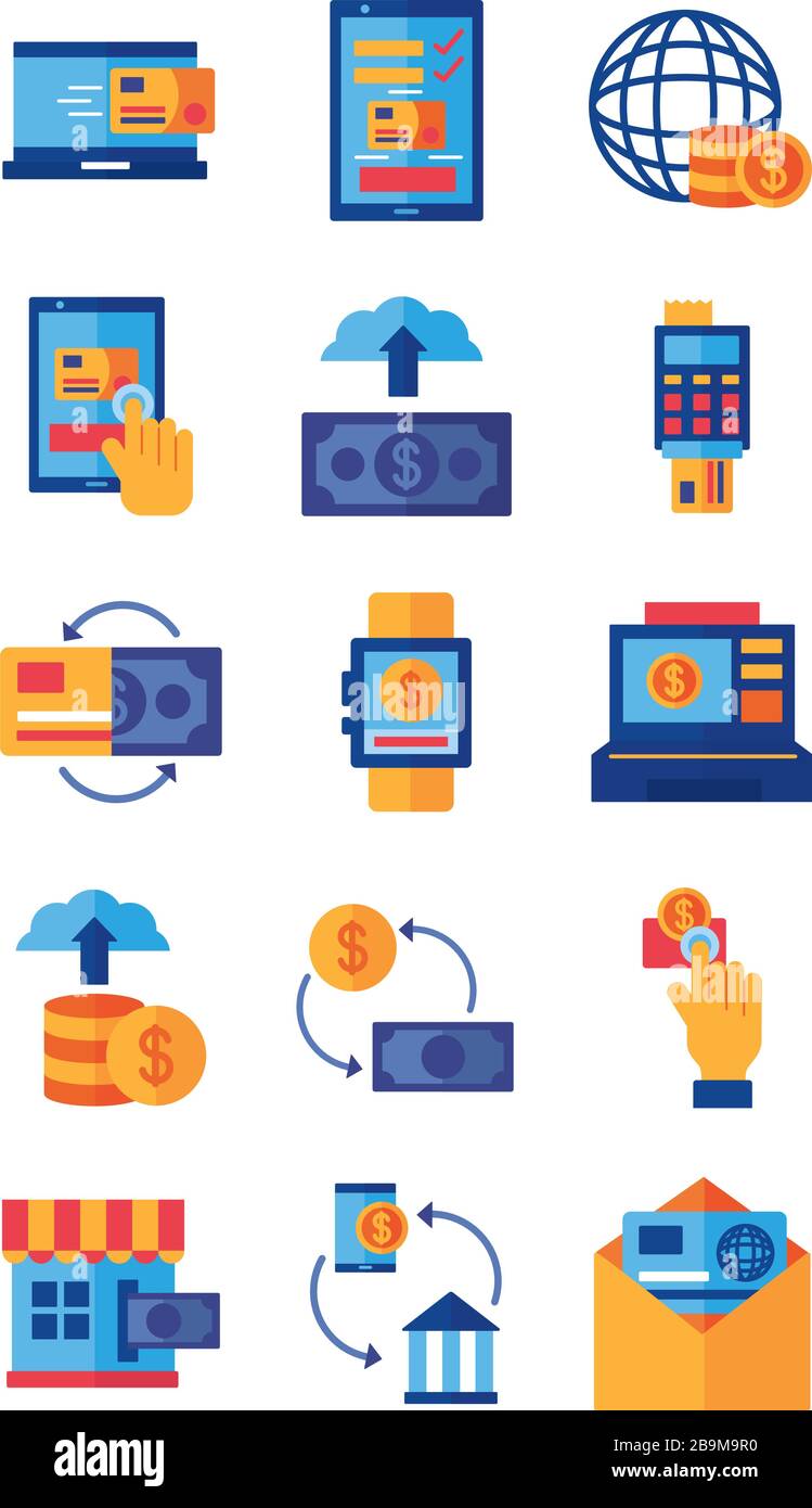 bundle of Payment online set icons Stock Vector Image & Art - Alamy