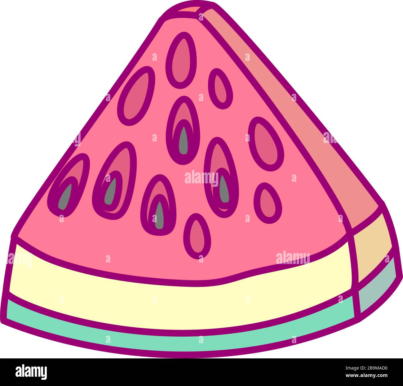 vector hand drawn cute fruit clip art. watermelon Stock Vector Image ...
