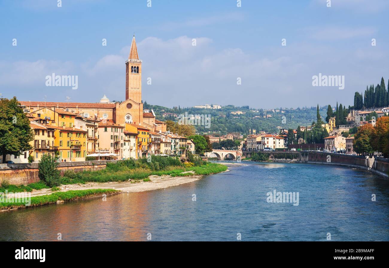 Verona and Adige River, Italy Stock Photo - Alamy