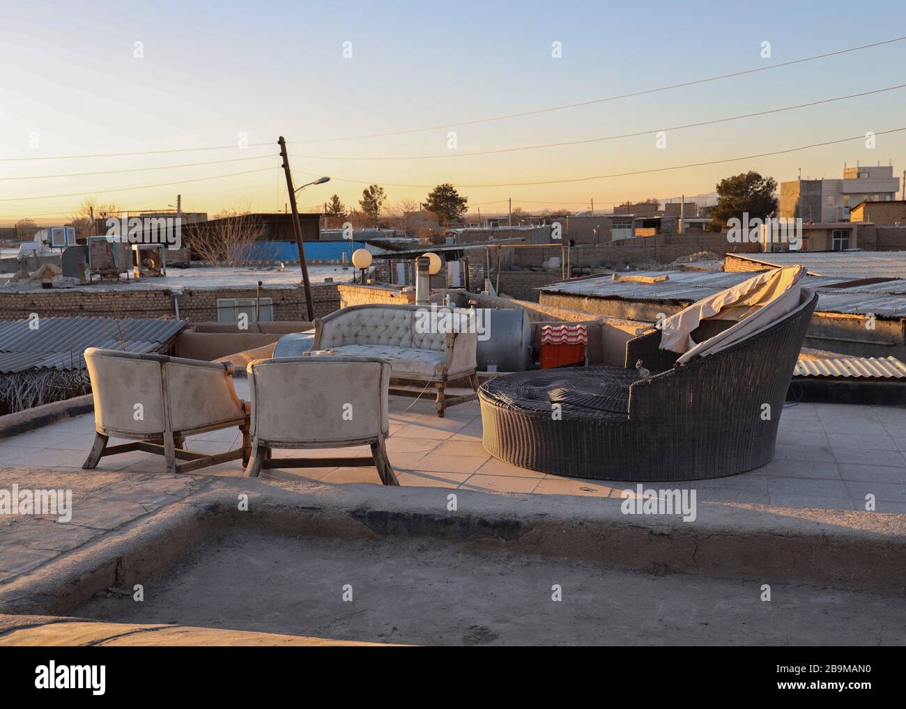 Chairs and sofa on roof top of Khaneye Amoo Mash Reza house (House of ...