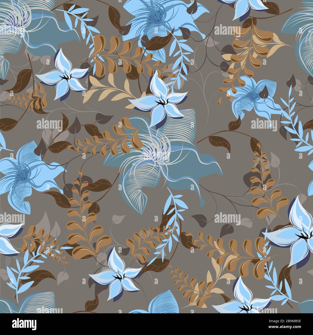Vector spring abstract background flowers seamless pattern Stock Vector ...