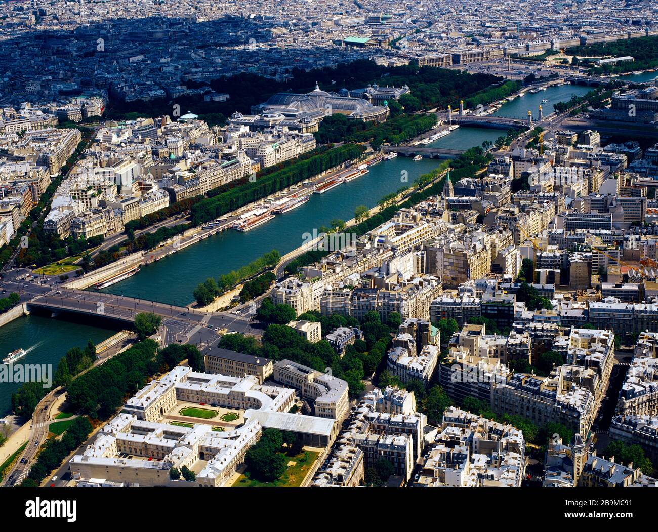 Paris France View From Eiffel Tower River Seine Stock Photo - Alamy