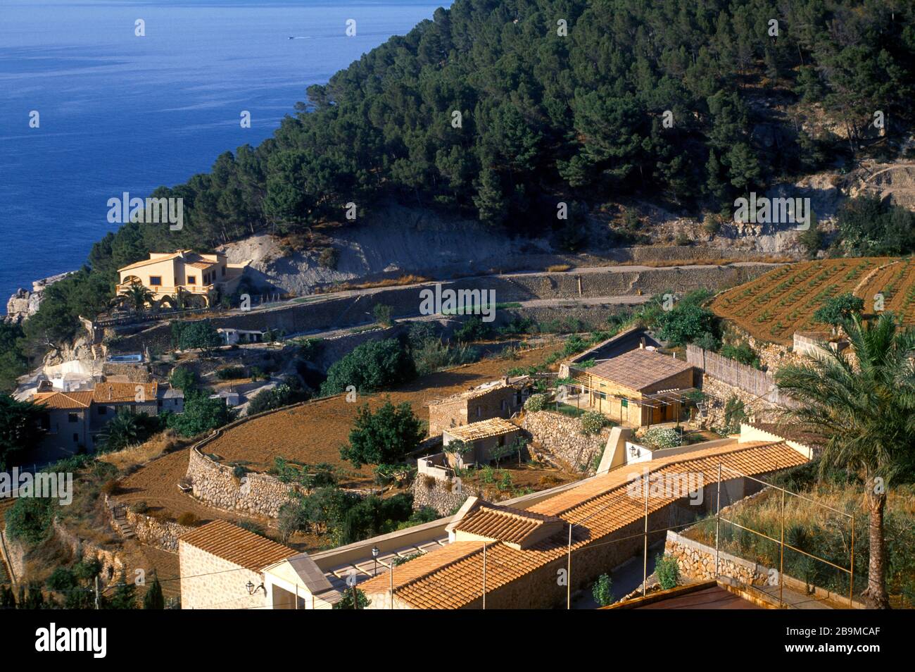 Majorca ( Mallorca ) Balearic Islands Spain Banyalbufar Aerial View ...