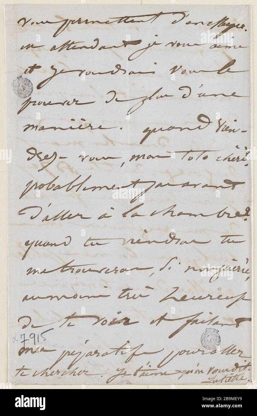 June 3 Thursday morning 8am [1847] Juliette Drouet a Victor Hugo ; 3 ...