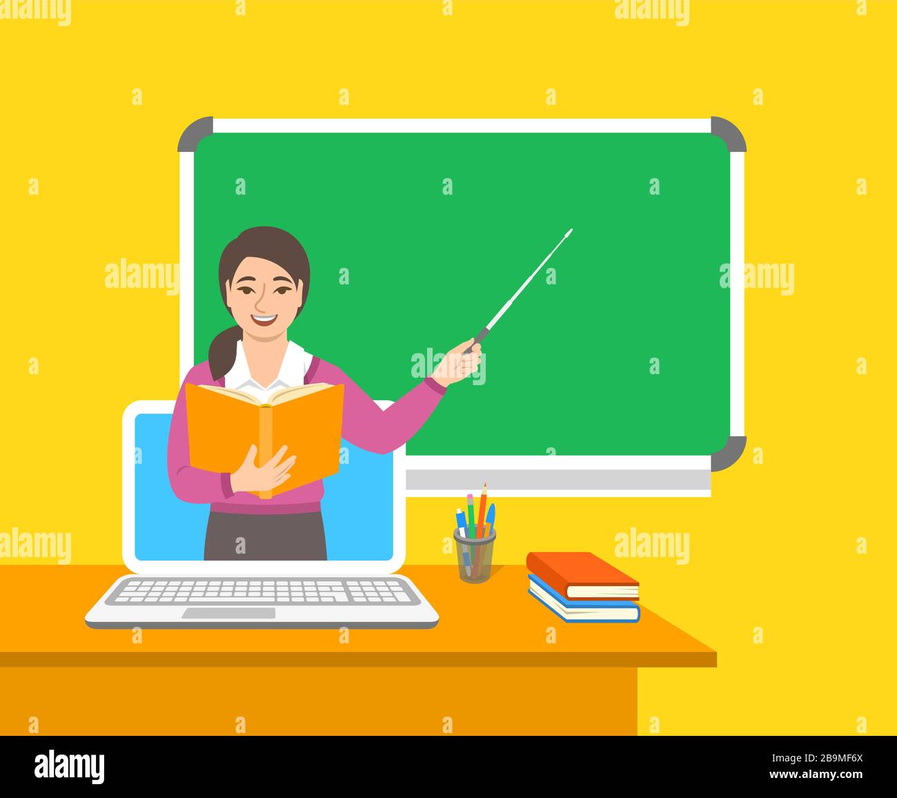 Online education concept. Home education during quarantine. Distance ...