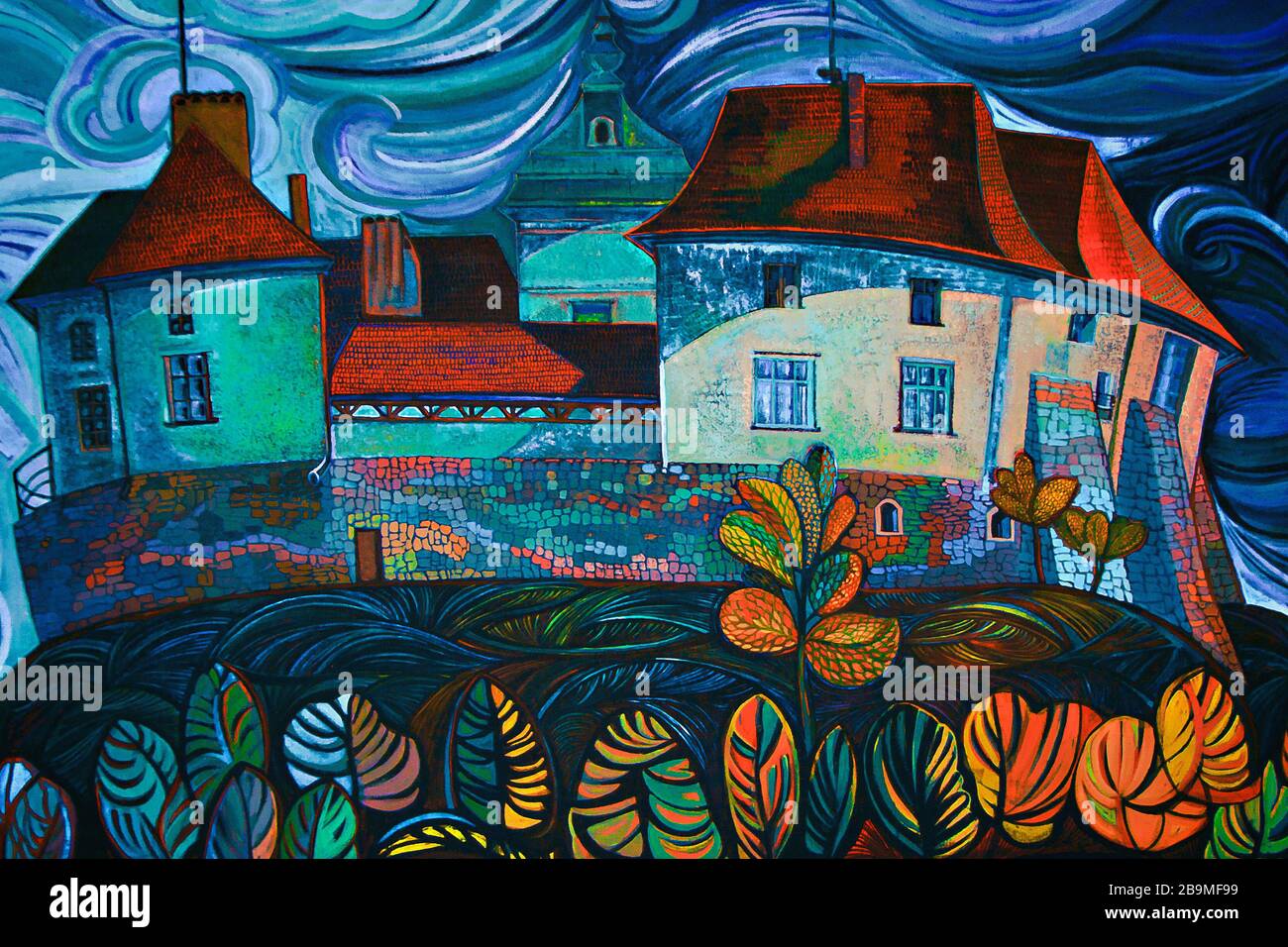 Olesky castle painting by an unknown artist Stock Photo - Alamy