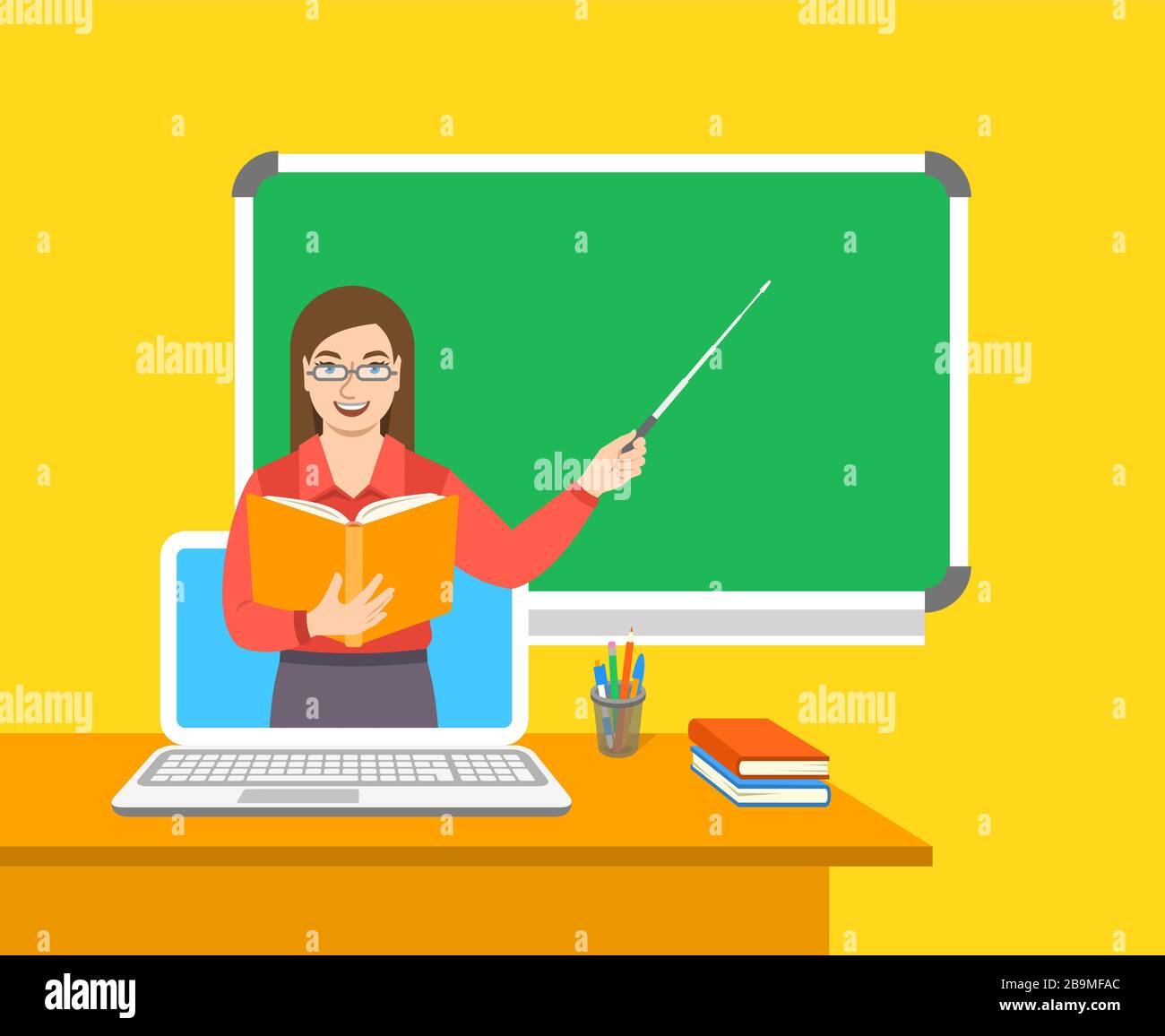 Online education concept. Home education during quarantine. Distance ...