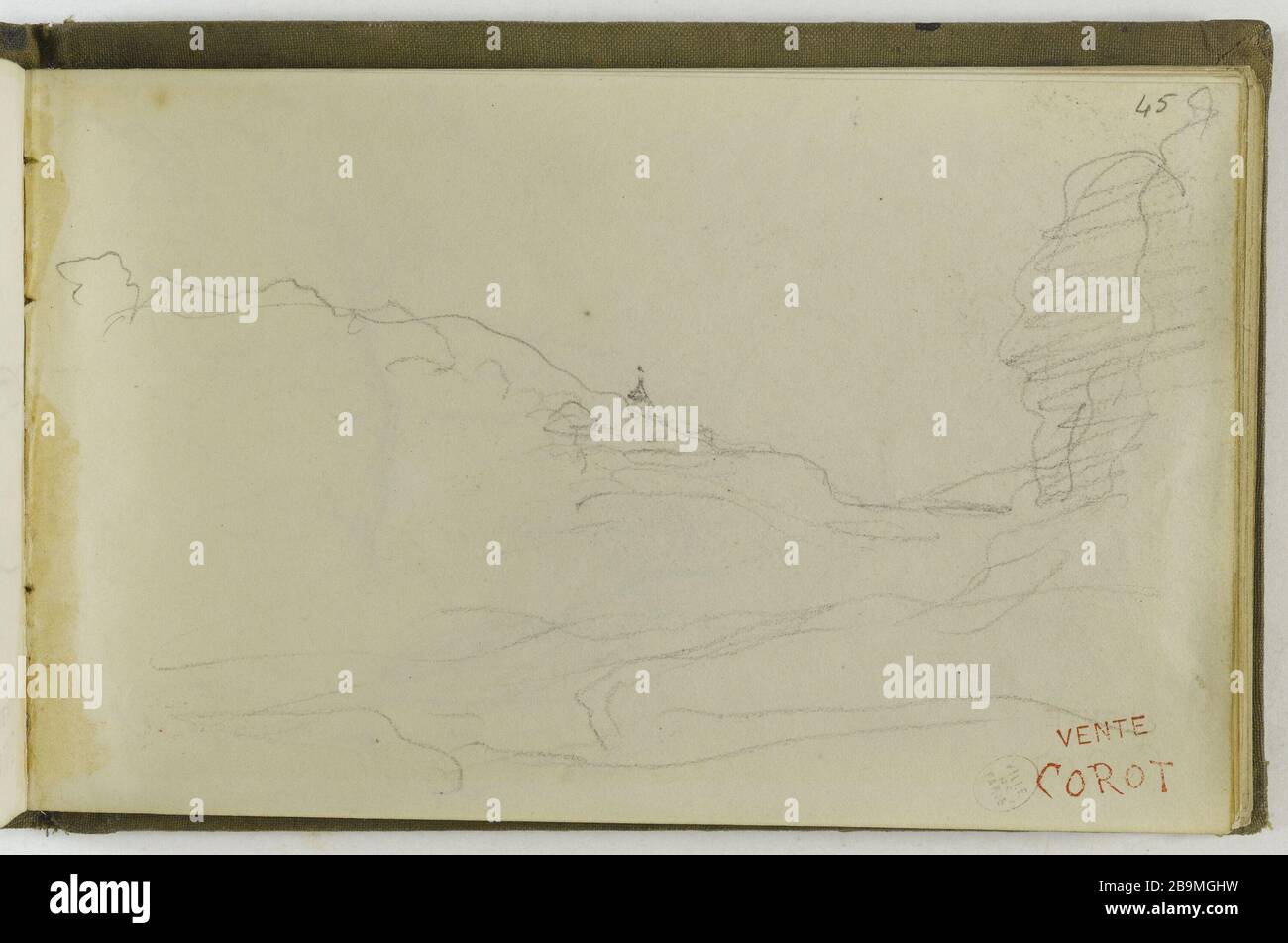 BOOK OF THE DRAWINGS OF DRAWING: LANDSCAPE AND STAMP RED SALE COROT ...