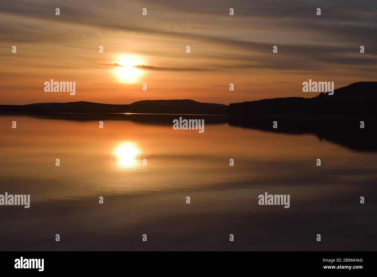 Scottish sunset over Perthshire Stock Photo - Alamy