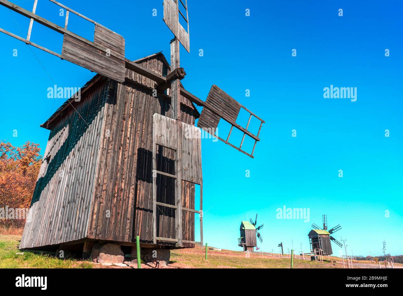 Old wooden windmills hi-res stock photography and images - Alamy