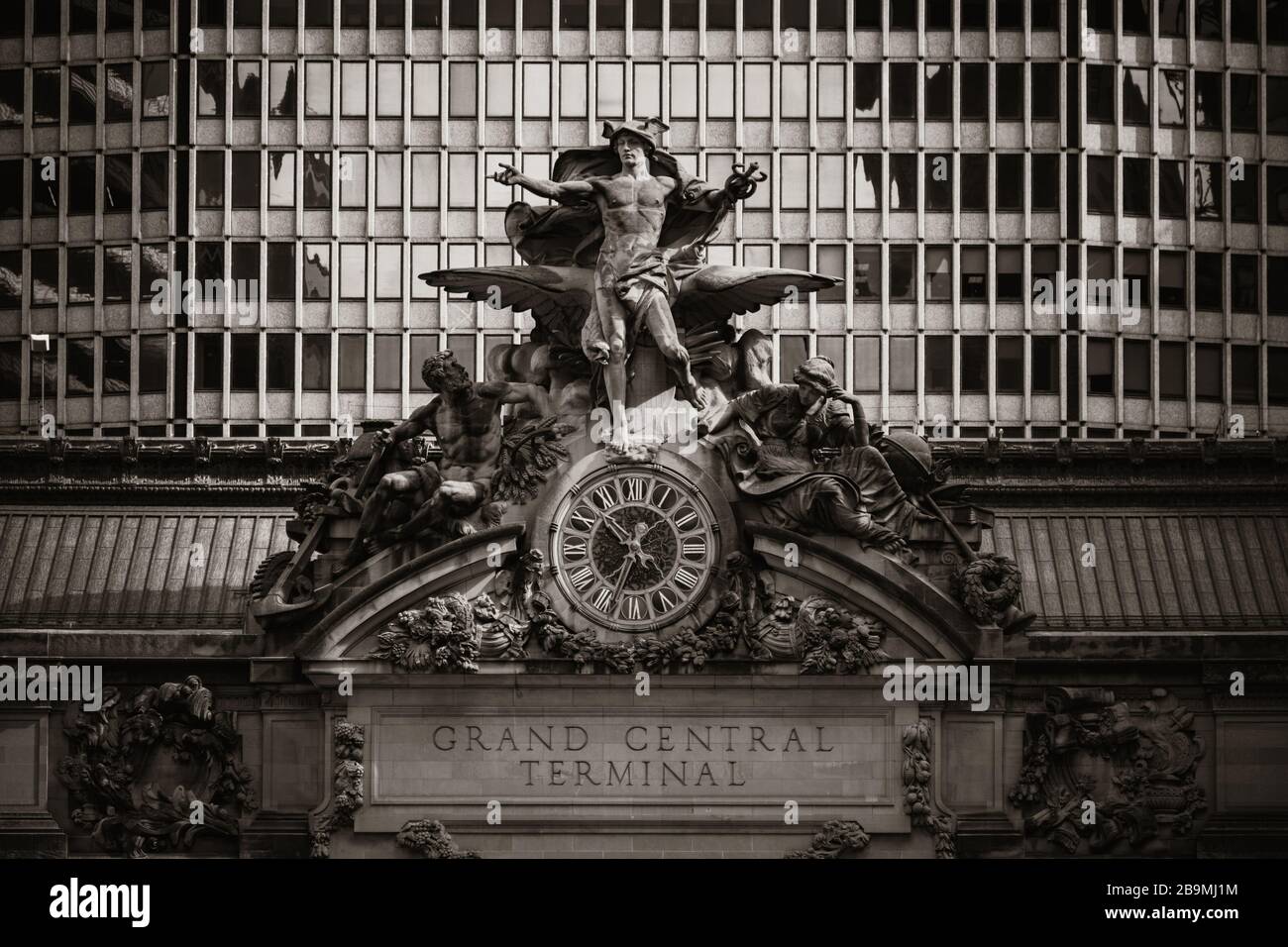 Closeup view of Grand Central Terminal Station statue in New York City ...