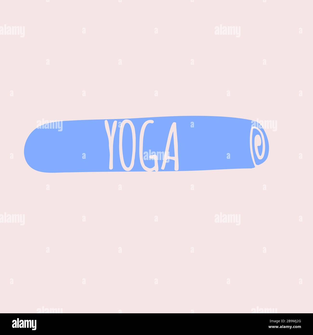 Illustration yoga mat cartoon style blue color Stock Vector Image & Art ...