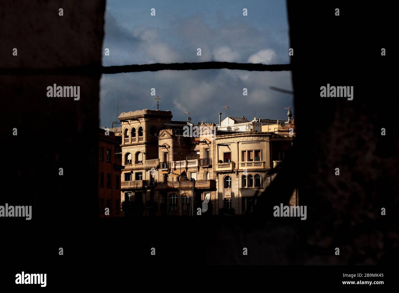 Buildings during lockdown, Sagrada Familia, Barcelona, Spain Stock ...