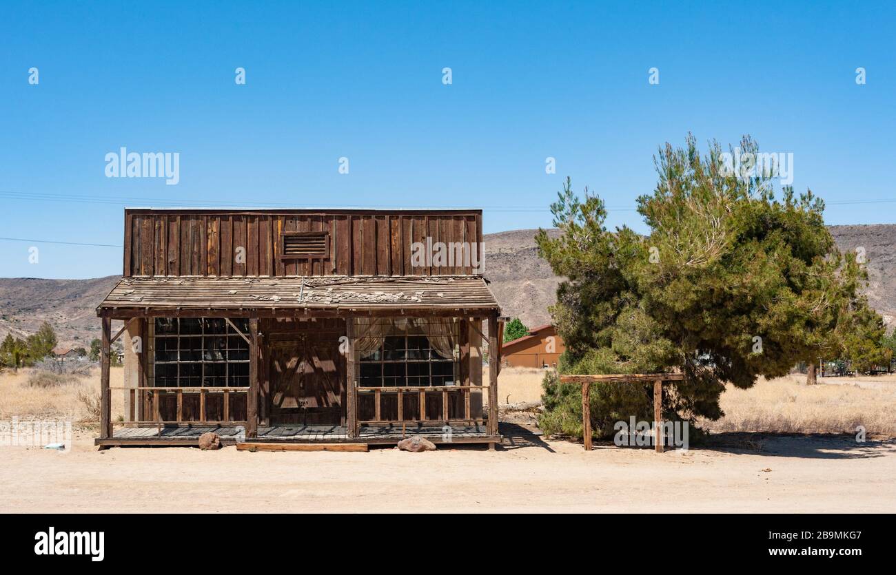 Old wild west cowboy building near joshua tree in southern california ...