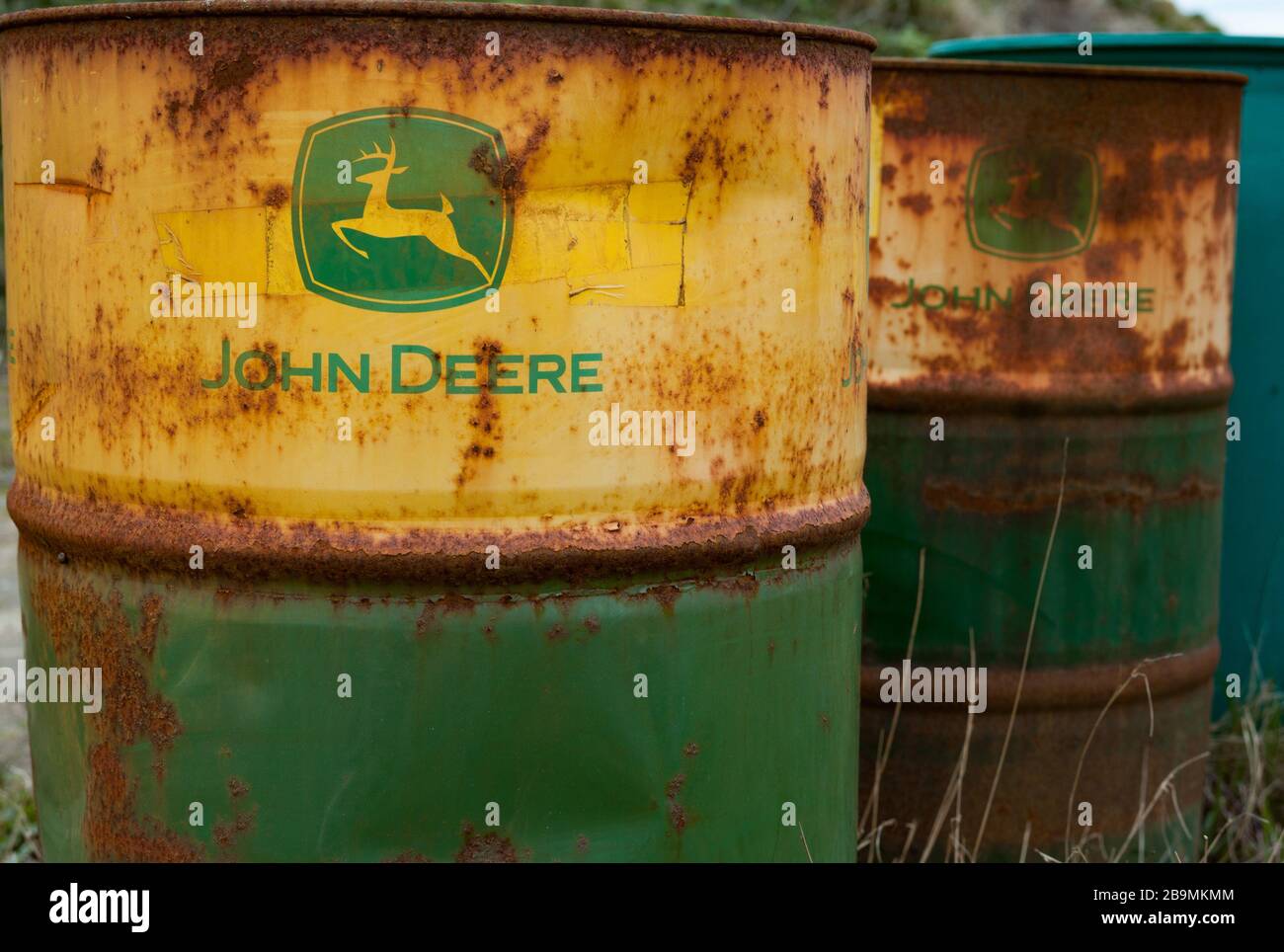 Ballybunion, Ireland - 20th March 2020: Old rusty John Deere barrels in ...